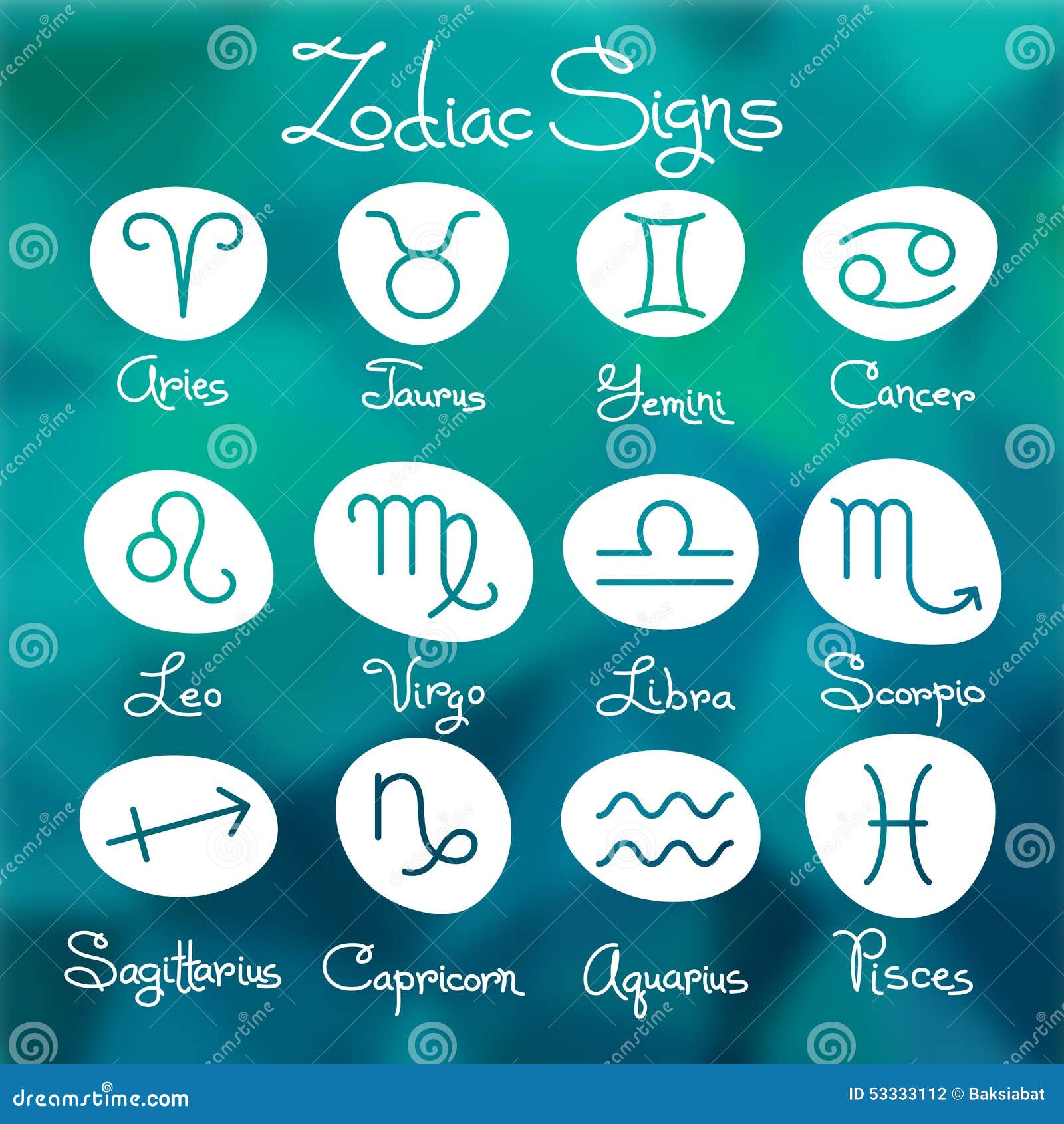 Set of Simple Zodiac Signs with Captions Stock Vector - Illustration of ...