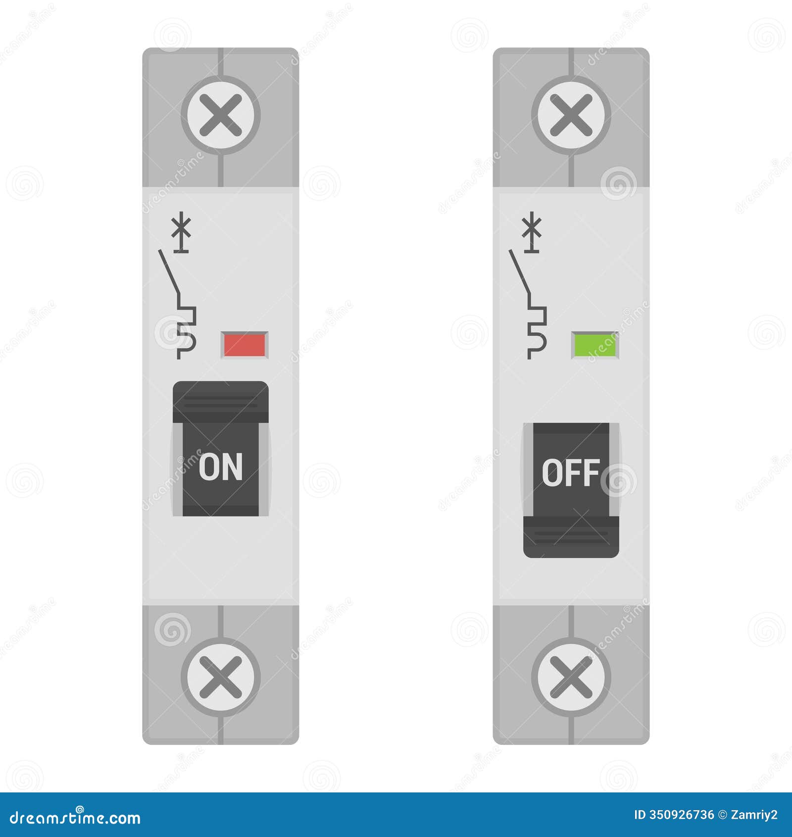DIN Rail Mount Three Phase Voltage Monitoring Relay Cartoon Vector ...