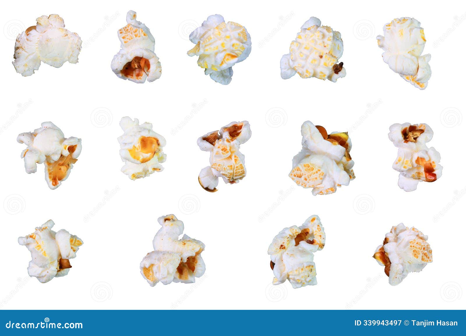 Set of Single Popcorn Collection Isolated on a Transparent Background ...