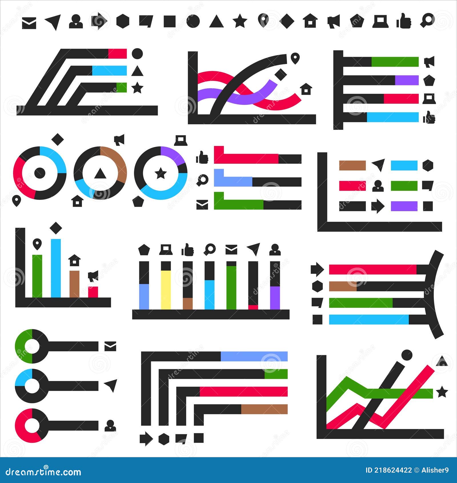 Set of Siple Infographic Elements. Stock Vector - Illustration of ...