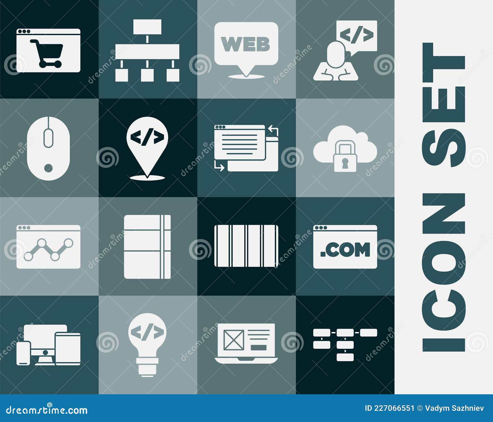 Set Site Map Ui Or Ux Design Cloud Computing Lock Web And Graphic Front End Development