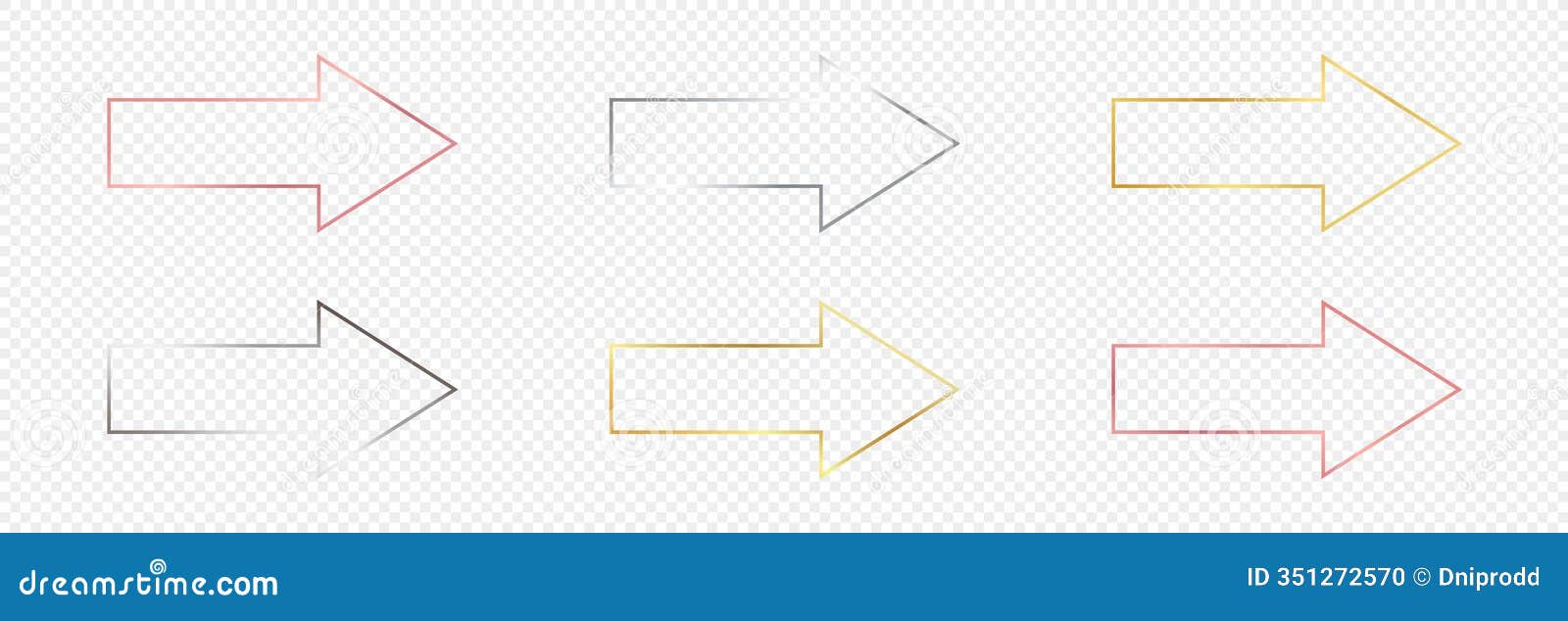 Set of Six Arrow Shape Frames Stock Illustration - Illustration of ...