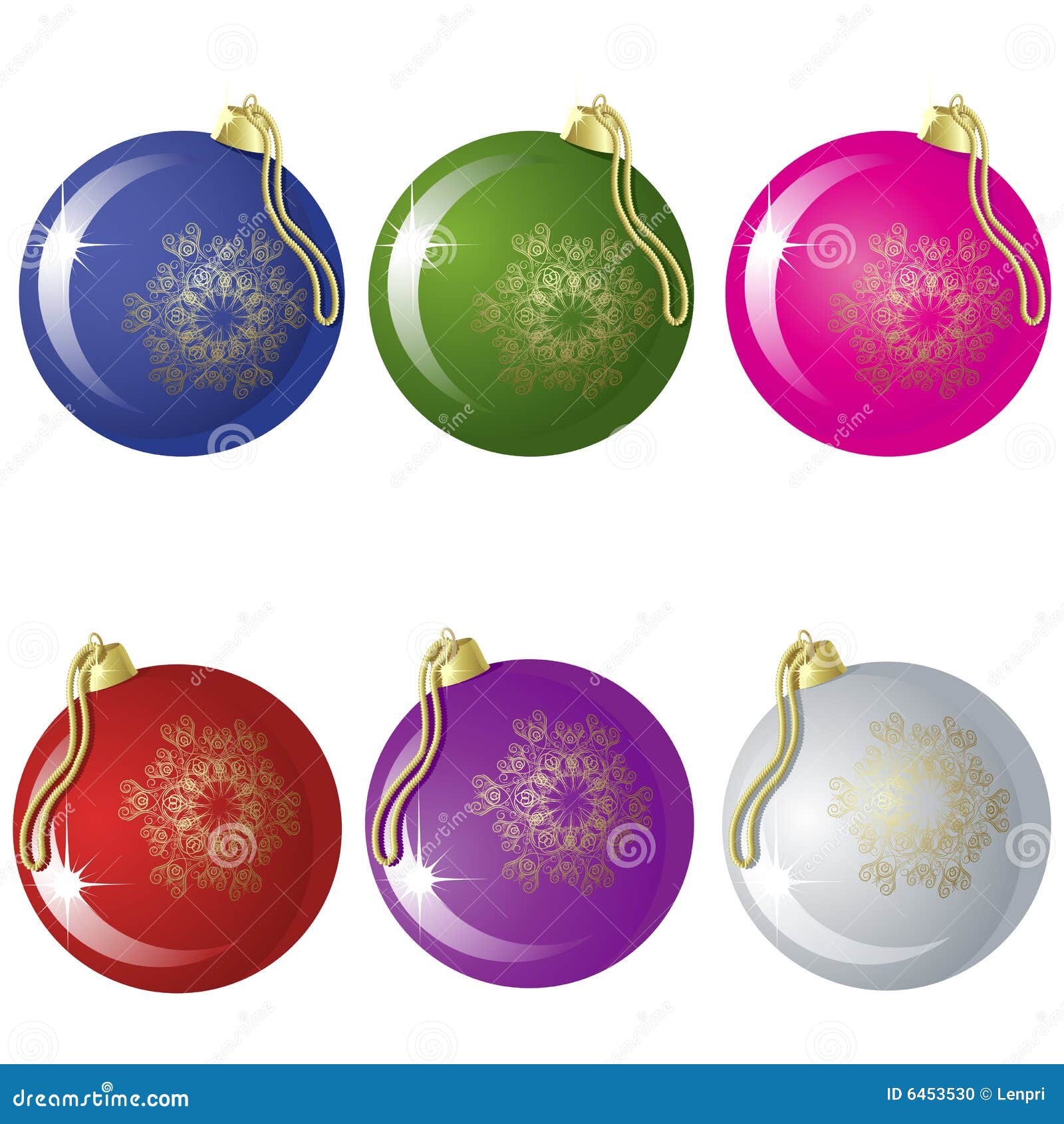 Set of six balls stock vector. Illustration of hanging - 6453530