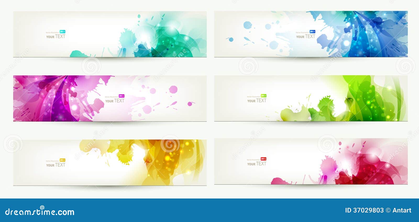 Set of six banners stock vector. Illustration of banner - 37029803