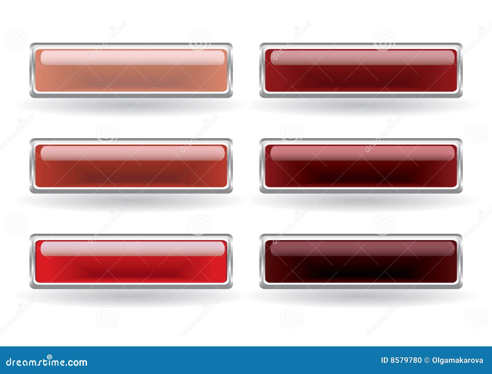 Set of six buttons stock illustration. Illustration of reflection - 8579780