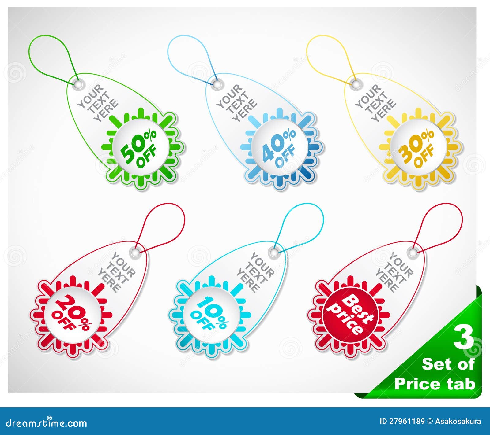 Set of Six Color Snowflake Price Tags Stock Vector - Illustration of ...