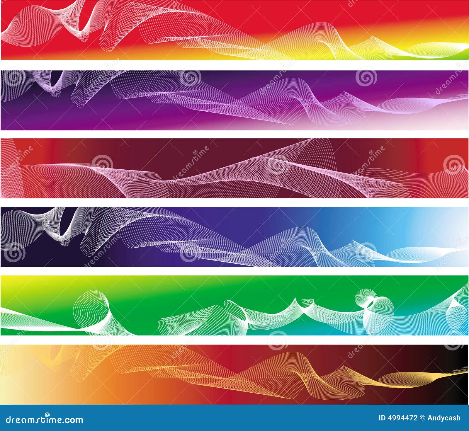 Set of Six Colorful Abstract Banners Stock Vector - Illustration of ...