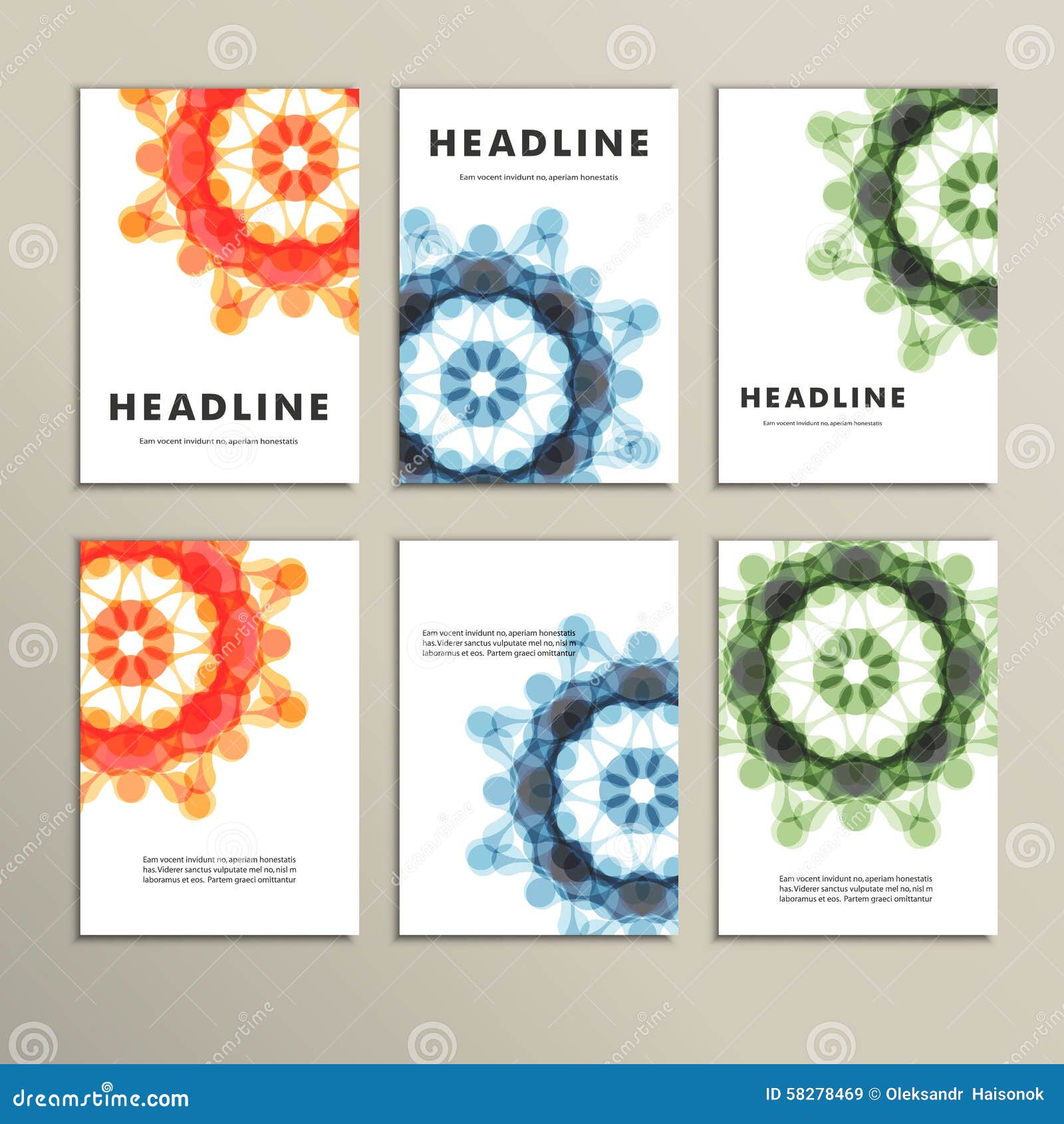 Set of Six Covers with Abstract Patterns Stock Vector - Illustration of ...