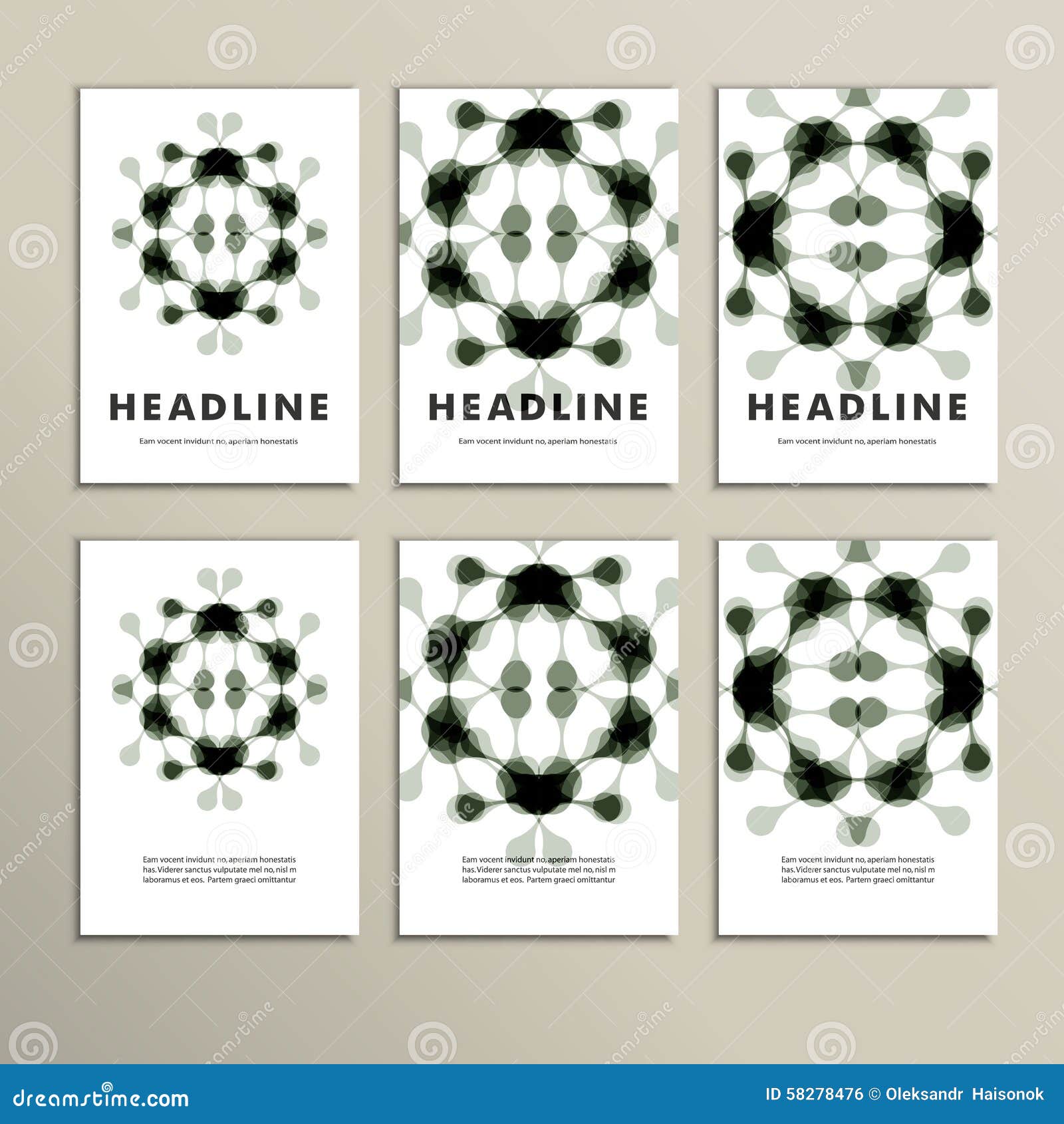 Set of Six Covers with Abstract Patterns Stock Vector - Illustration of ...