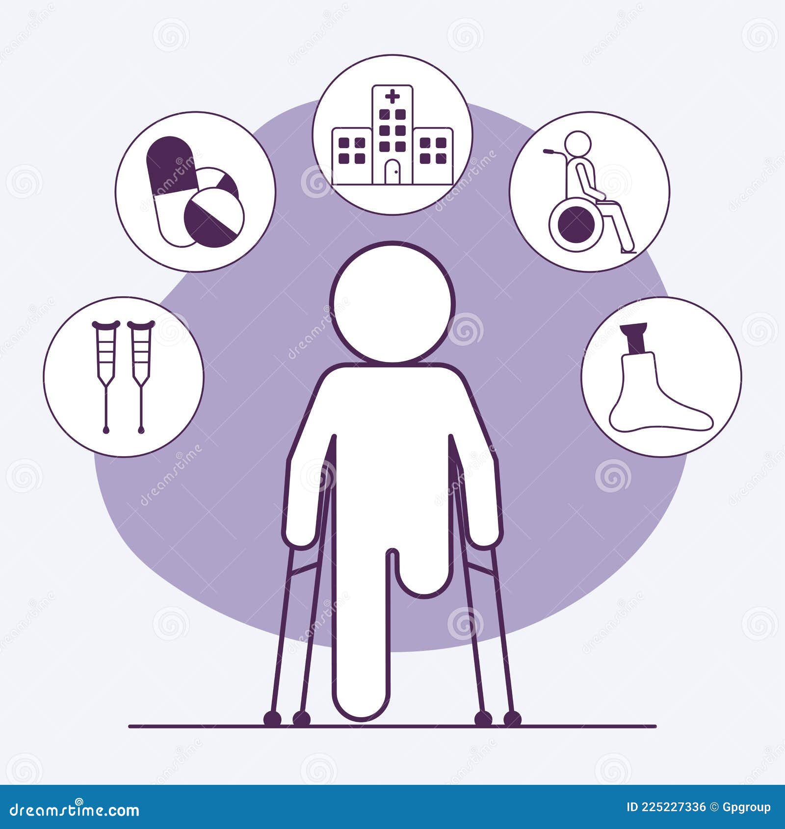 Six Disabled Accessibility Items Stock Illustration - Illustration of ...