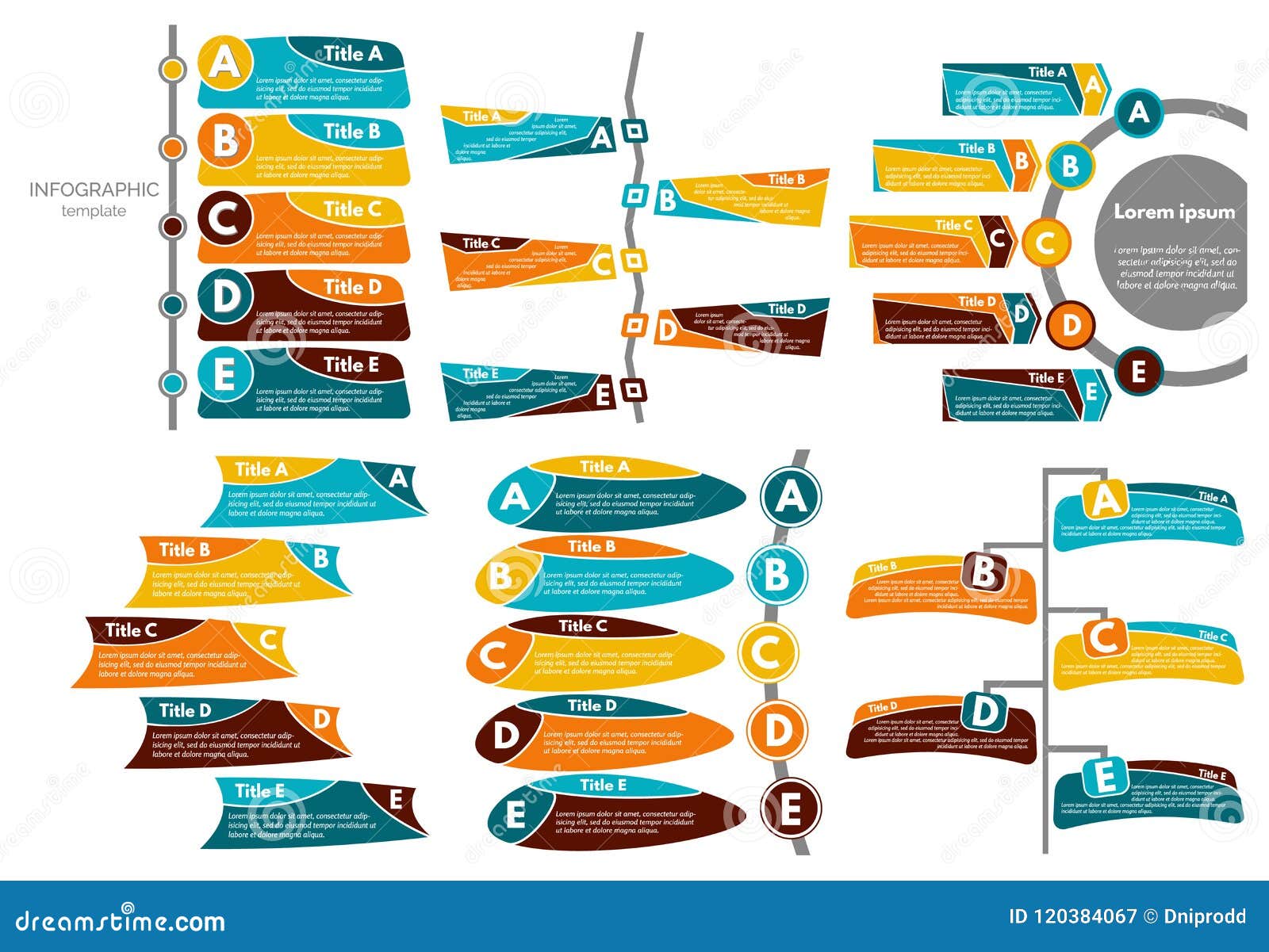 Set of Six Elements of Infographic Design Stock Vector - Illustration ...