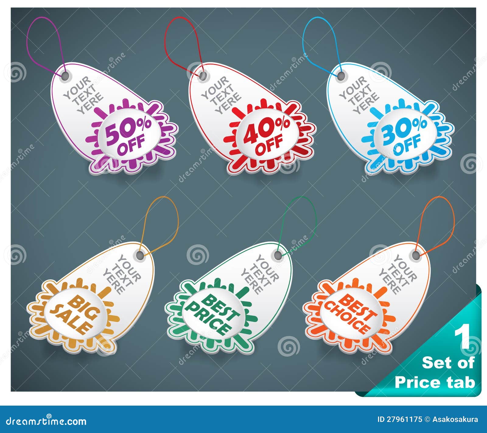 Set of Six Realistic Winter Price Tags Stock Vector - Illustration of ...