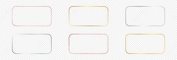 Set of Six Rounded Rectangular Frames Stock Illustration - Illustration ...