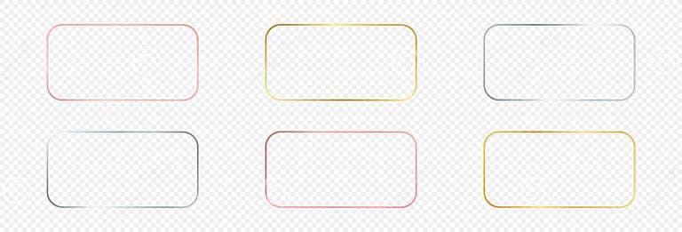Set of Six Rounded Rectangular Frames Stock Illustration - Illustration ...
