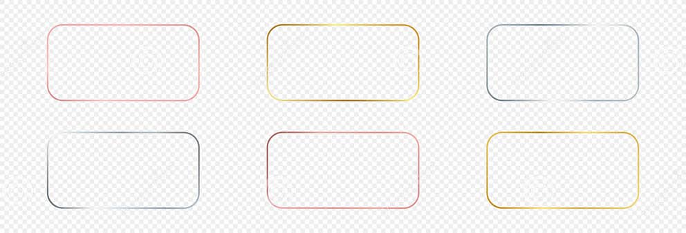 Set of Six Rounded Rectangular Frames Stock Illustration - Illustration ...