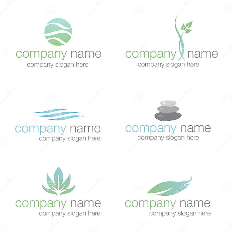 Set of Six Spa and Wellness Logos (vector) Stock Vector - Illustration ...