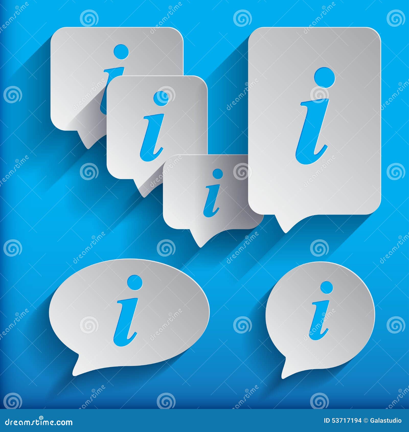 Set of Six Speech Information Bubbles for Design. Info Symbol Stock ...