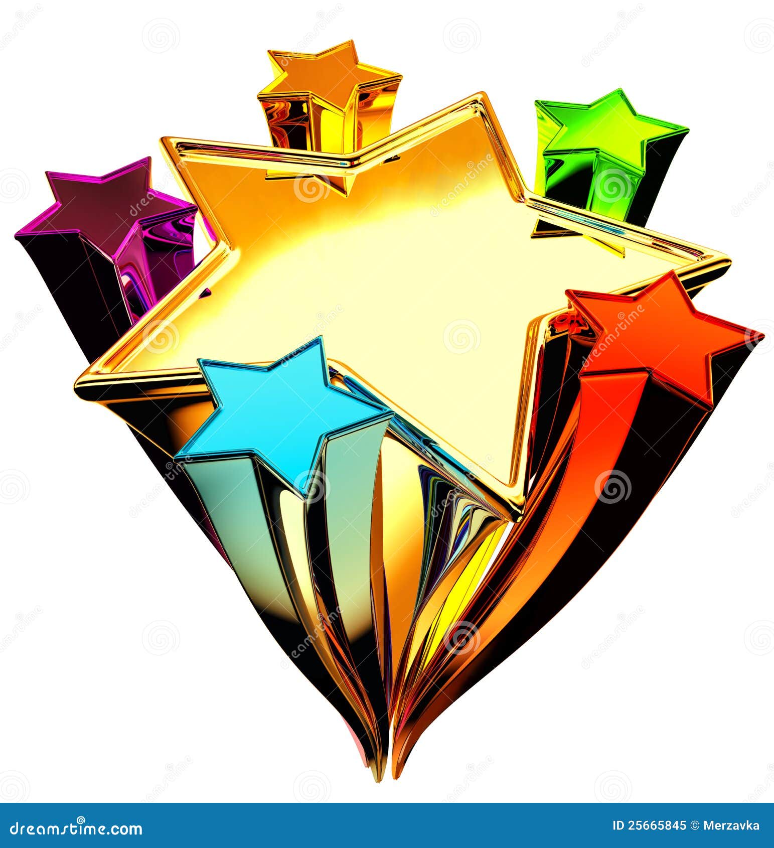 Set of Six Stars in the Upward Motion Stock Illustration - Illustration ...