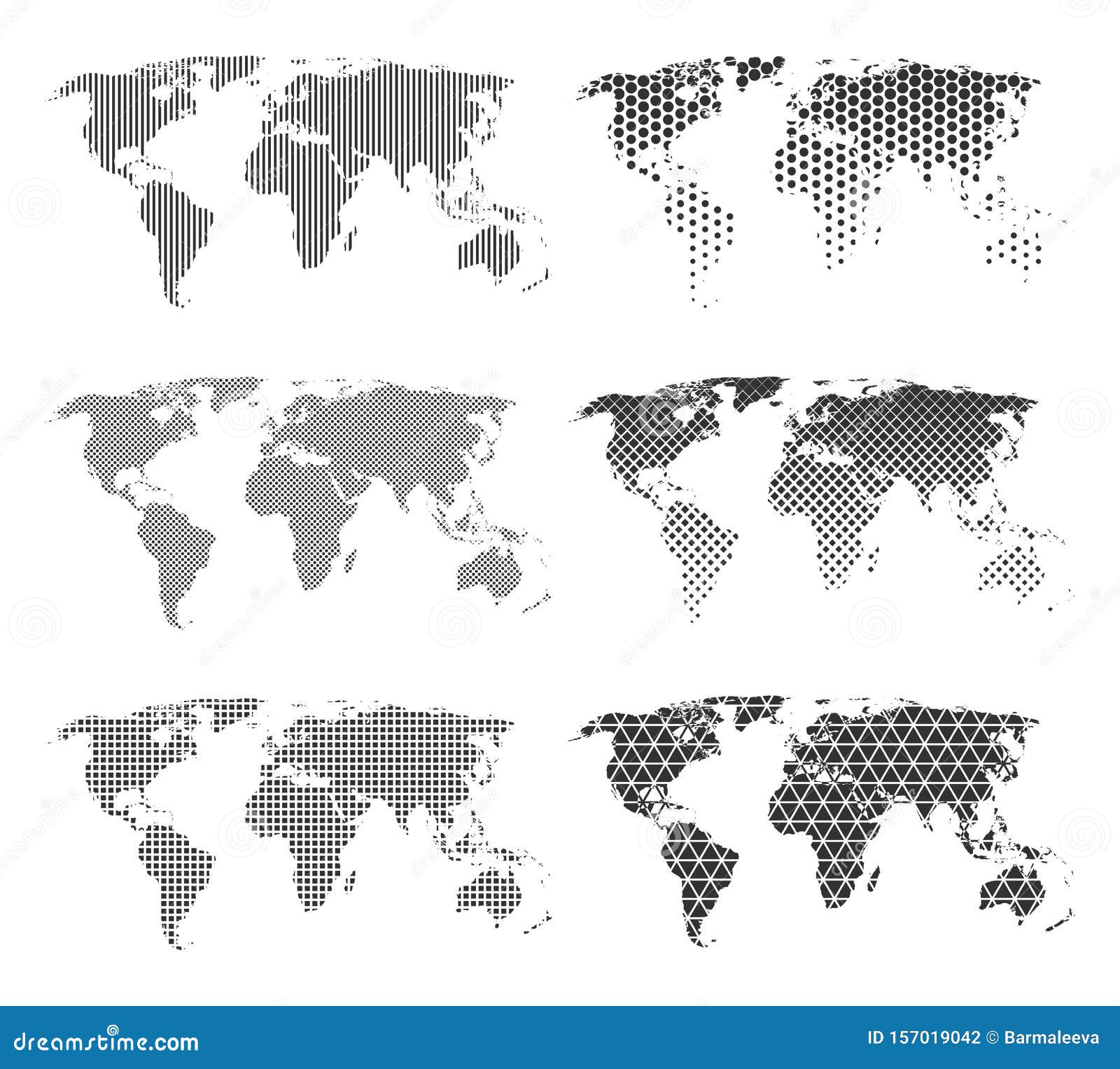 World Map In Squares. Earth Business Concept In Flat Style Isolated On ...