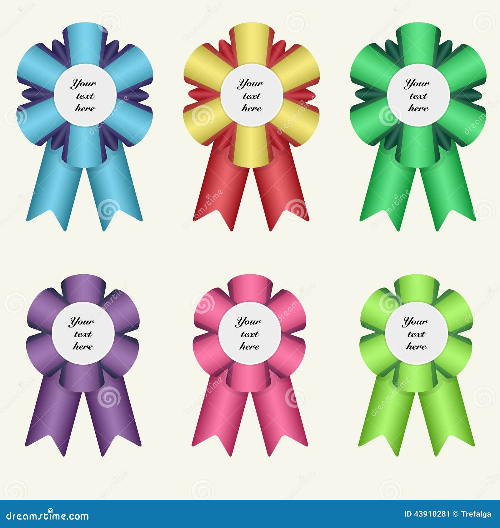 Set of six winner ribbons stock vector. Illustration of choice - 43910281