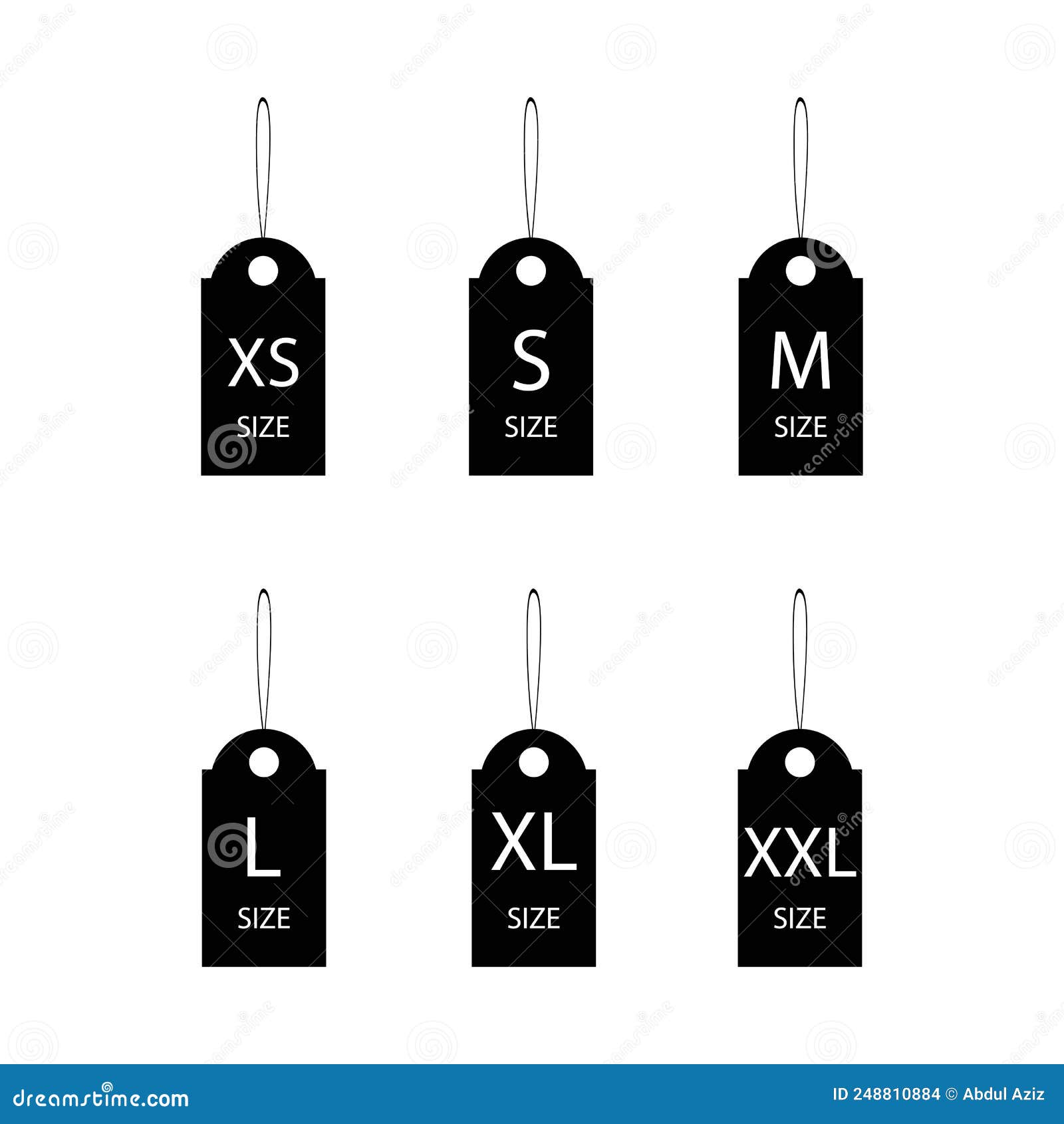 Set of Size Clothing Label Vector Stock Vector - Illustration of icon ...