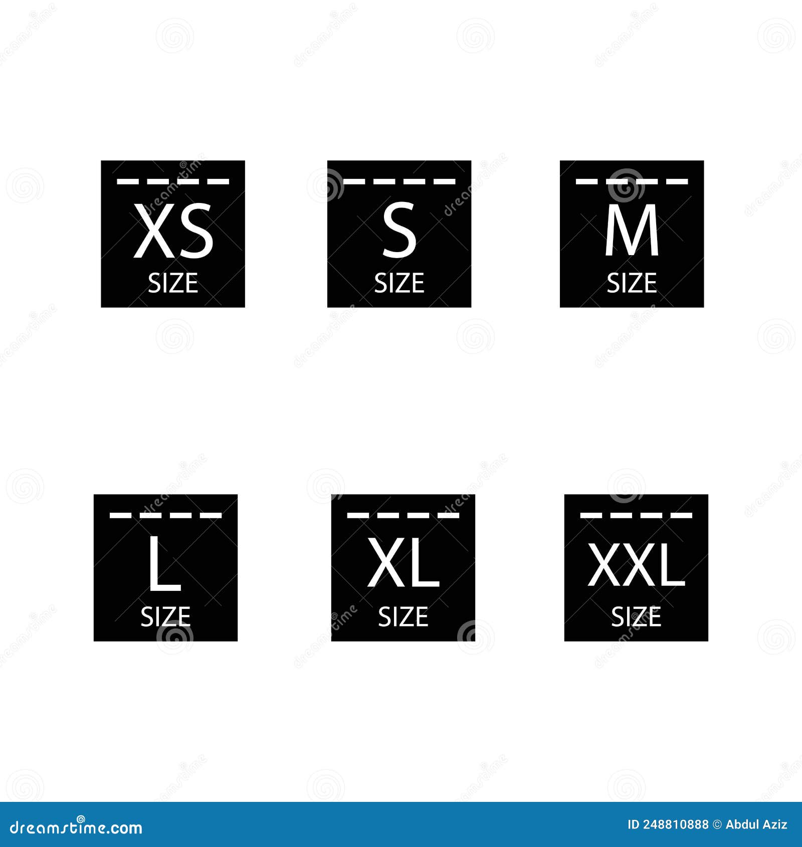 Set of Size Clothing Label Vector Stock Vector - Illustration of ...