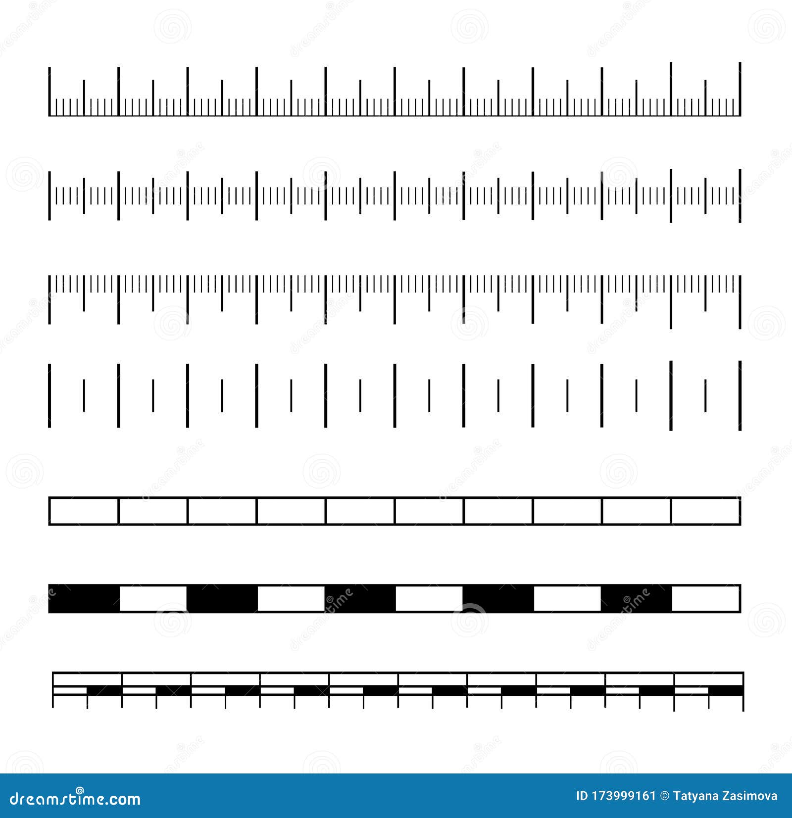 Set of Size Indicators with Different Unit Distances. Measuring Scale ...