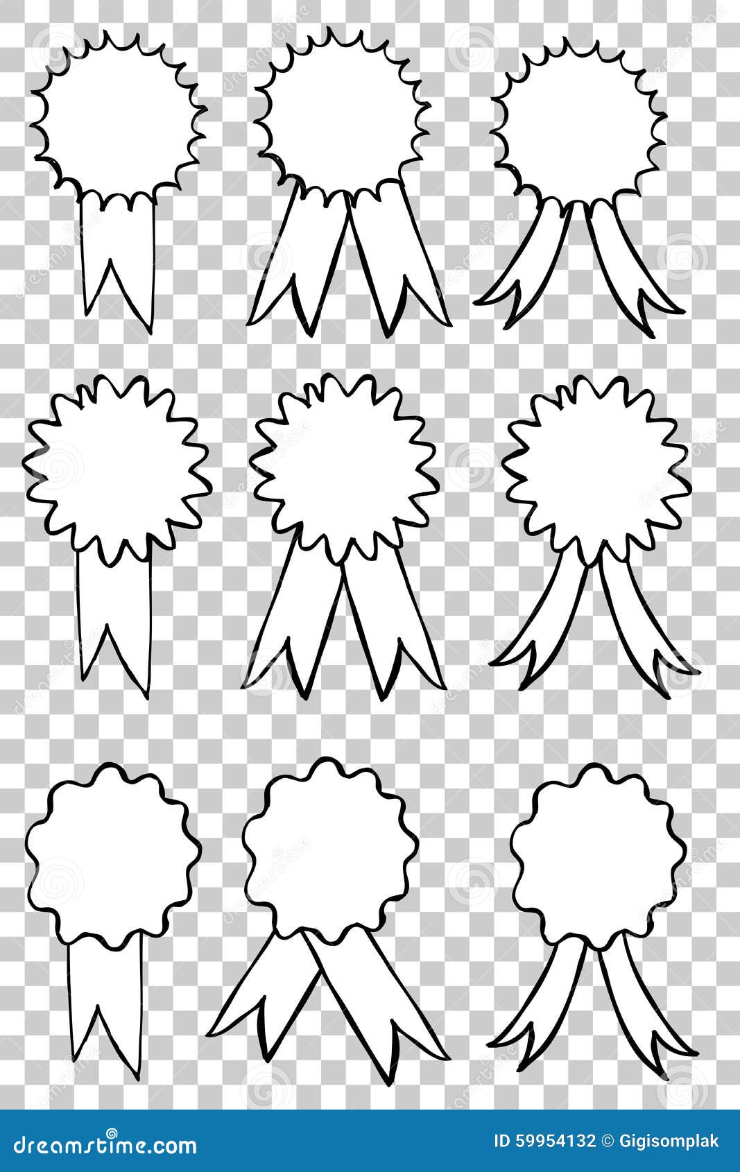 Set Of Sketch Badges, At Transparent Effect Background Cartoon Vector ...