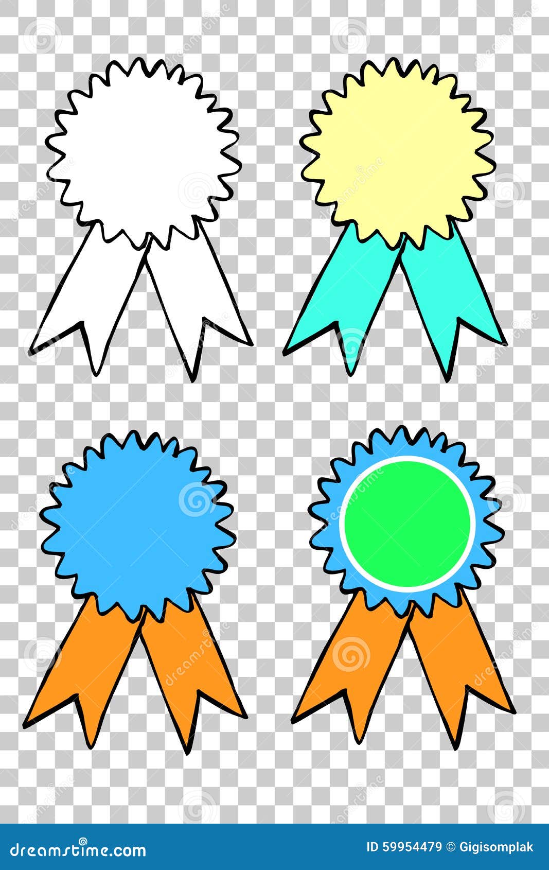 Set Of Sketch Badges, At Transparent Effect Background Cartoon Vector ...