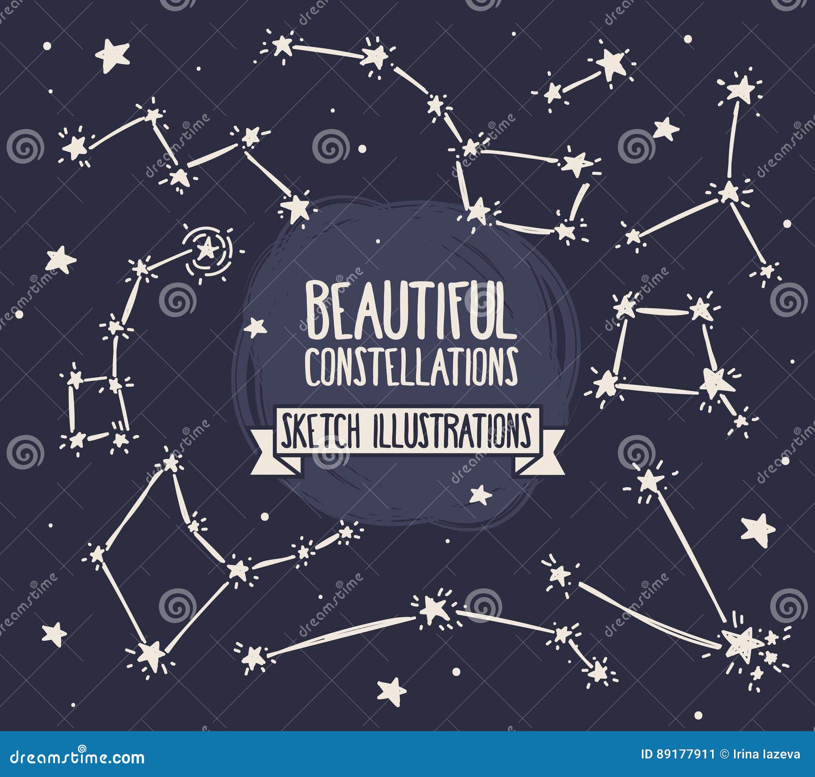 Set of Sketch Constellations Stock Vector - Illustration of paint ...