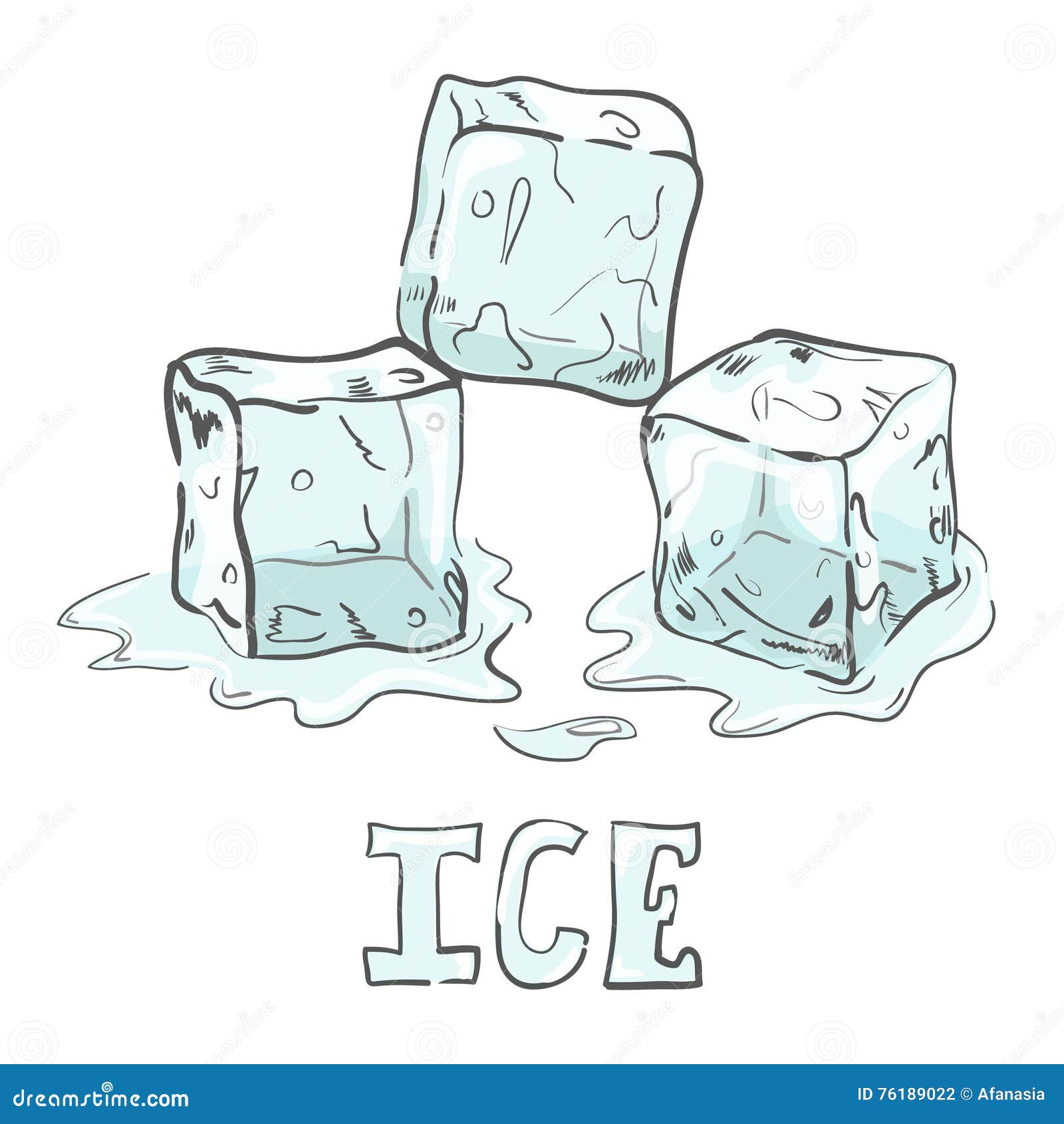 Set of sketch ice cubes. stock vector. Illustration of isolated - 76189022