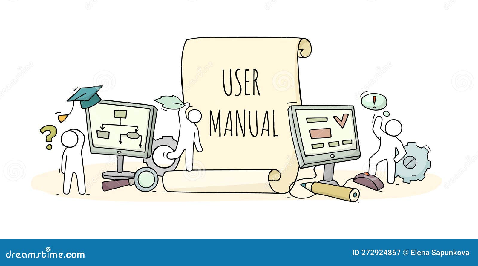 Set Sketch of People with Guide Concept Stock Vector - Illustration of ...