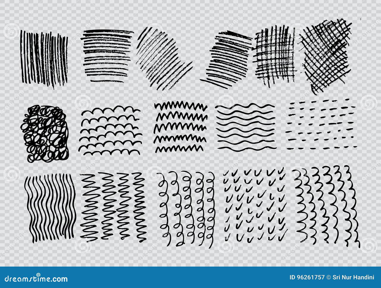 Set of sketch textures stock vector. Illustration of silver - 96261757
