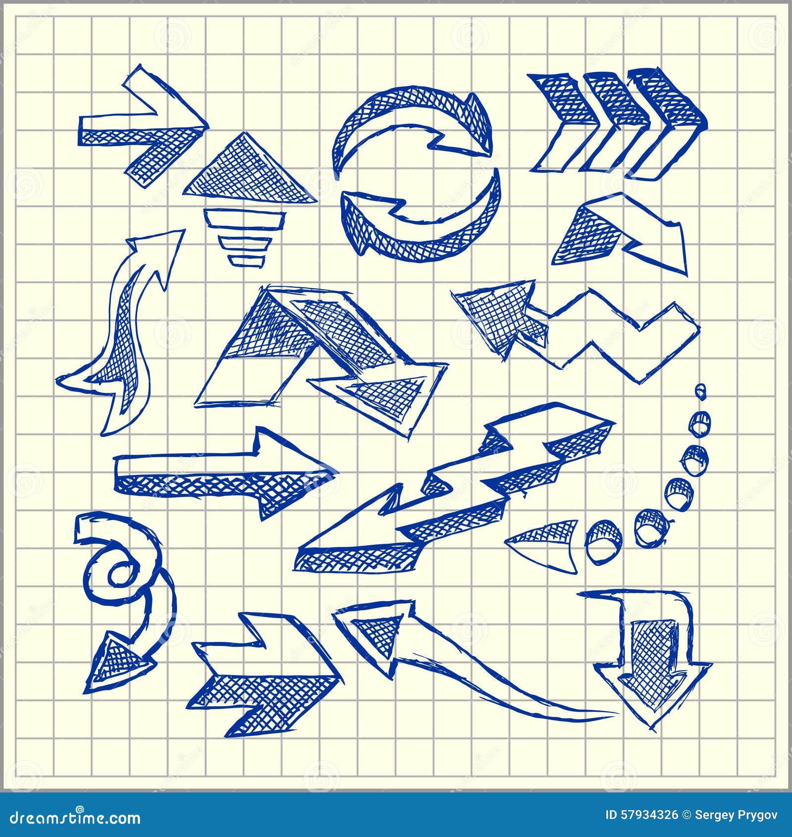 Set of sketched arrow stock vector. Illustration of rough - 57934326