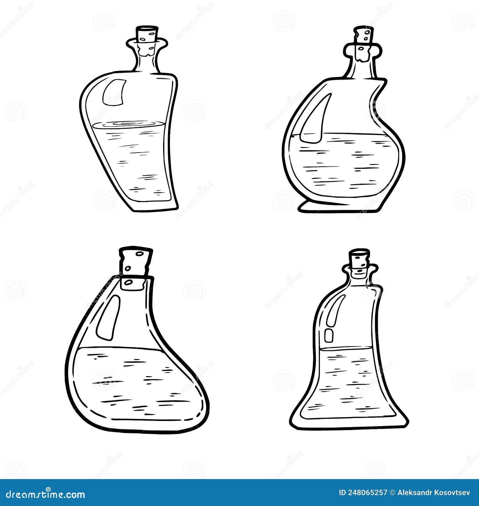 A Set of Sketches of a Bottle of Poison or Elixir_1 Stock Vector ...