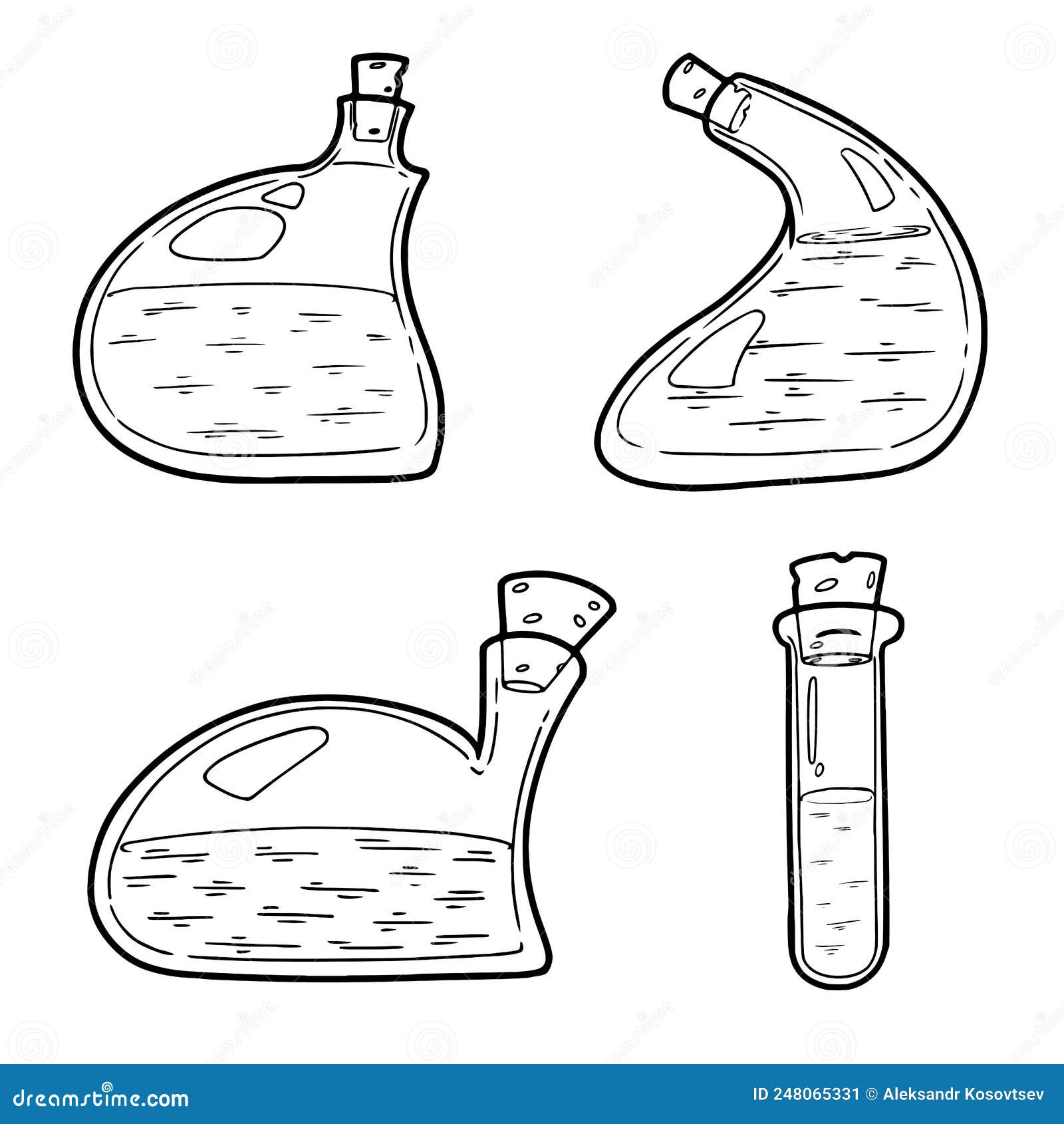 A Set of Sketches of a Bottle of Poison or Elixir_2 Stock Vector ...