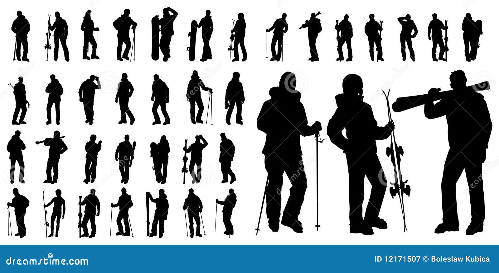 Set of ski vector stock vector. Illustration of season - 12171507