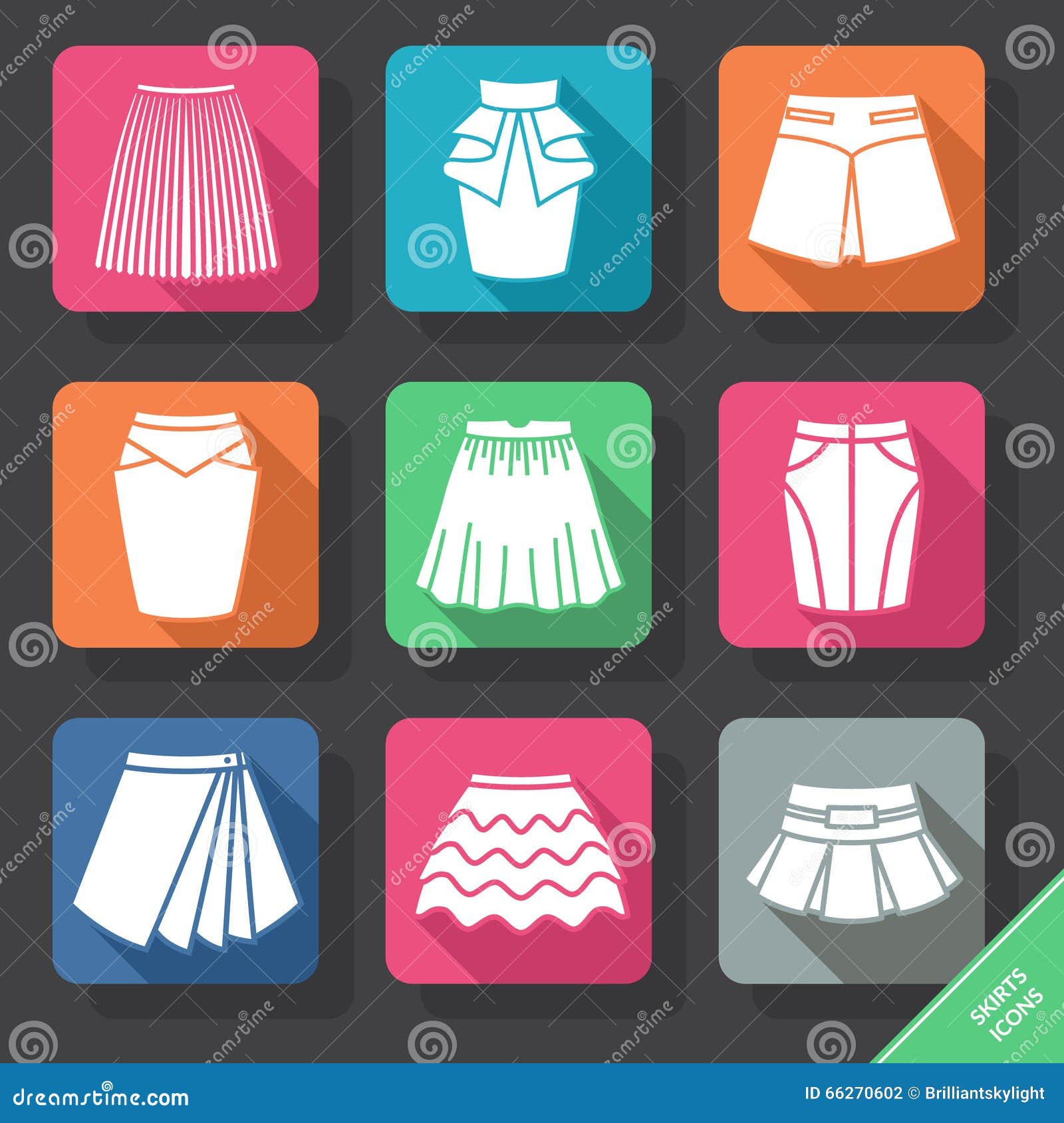 Set with skirts icons stock vector. Illustration of design - 66270602