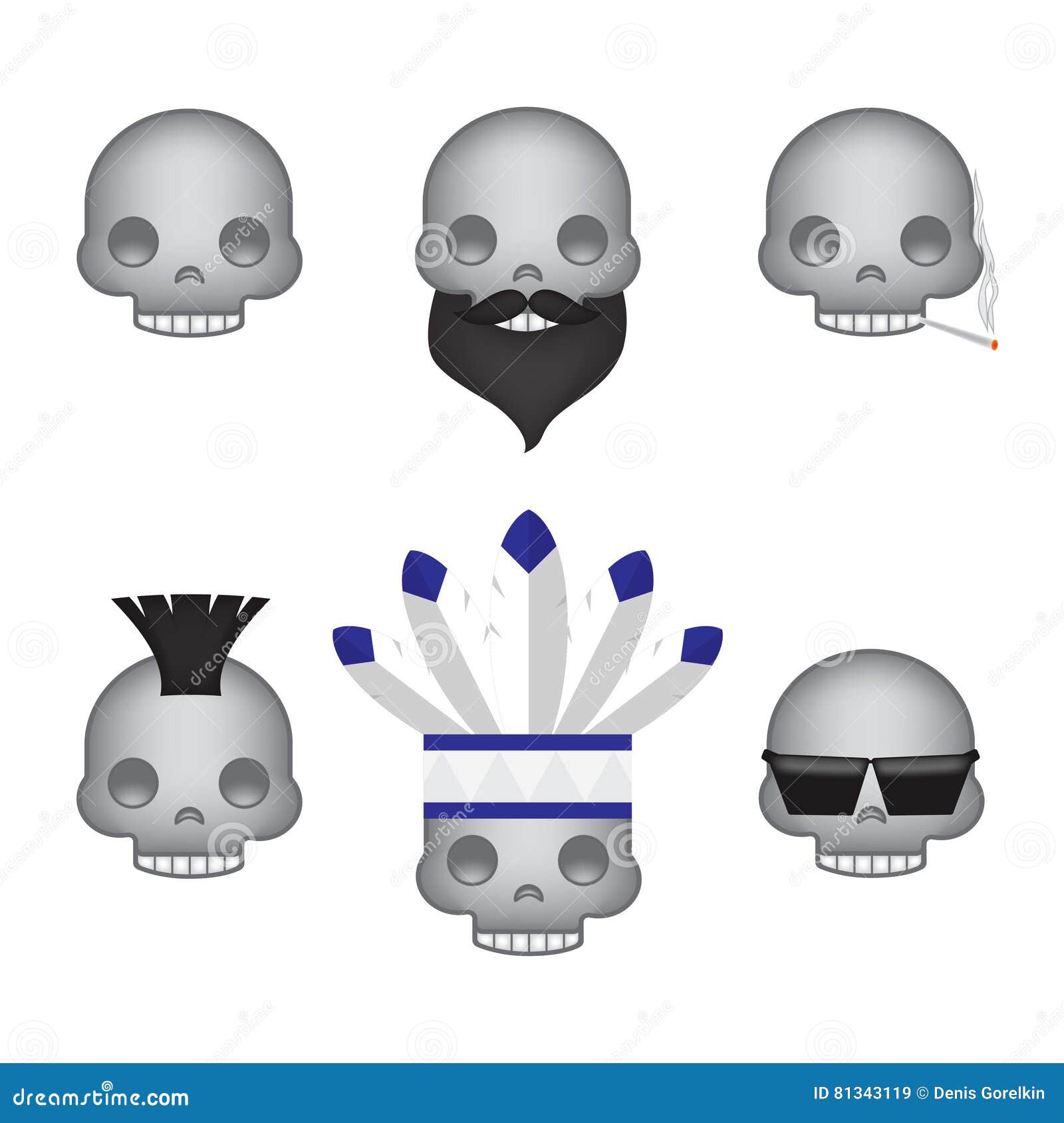 Skull Emoticon, Emoji, Smiley - Vector Illustration | CartoonDealer.com ...