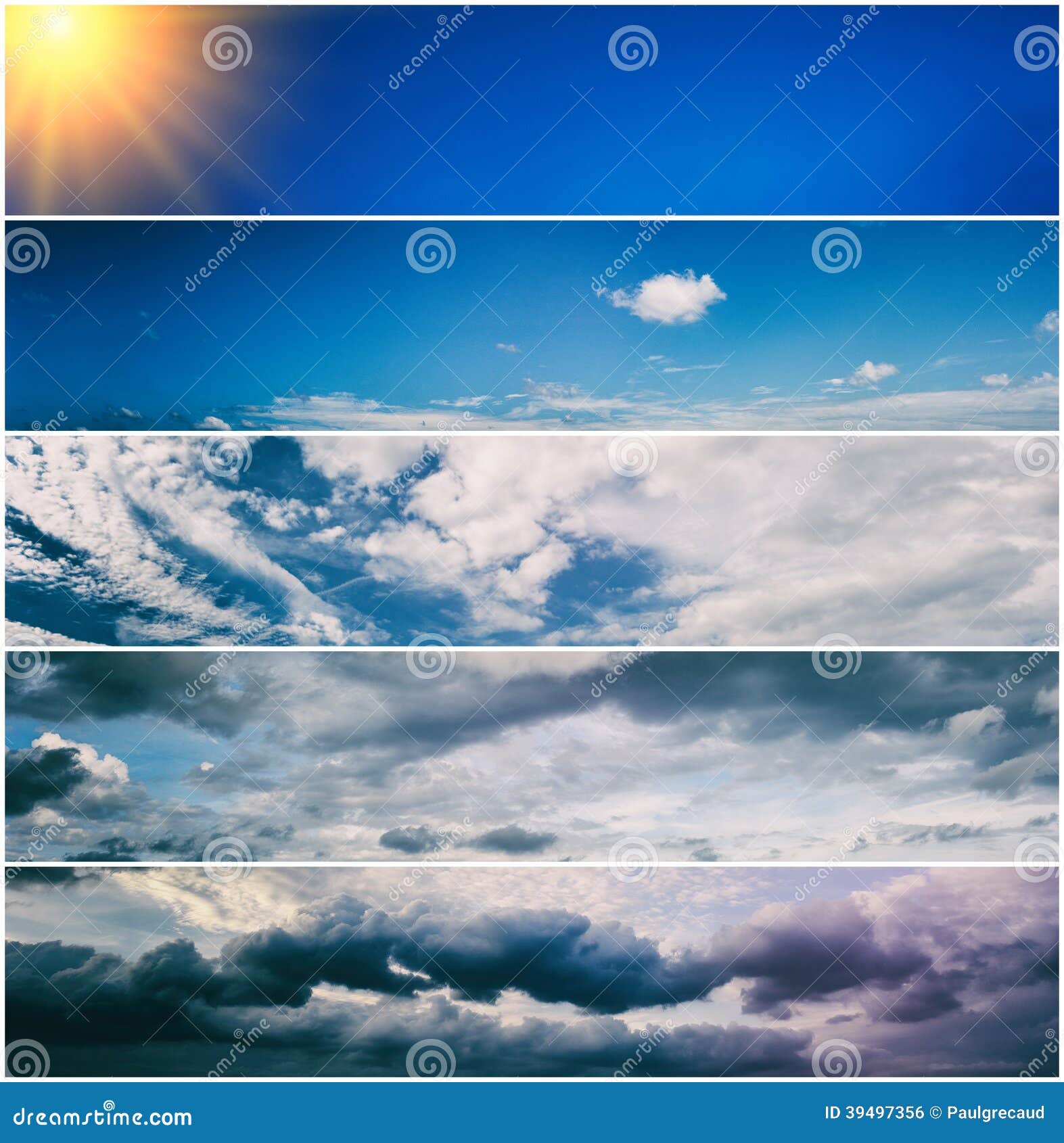 Set of sky banners stock photo. Image of overcast, ozone - 39497356