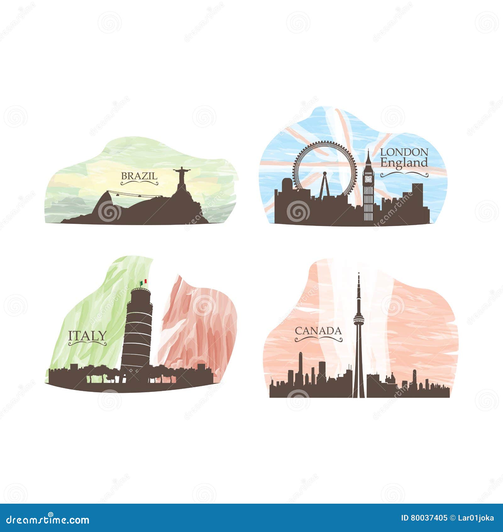 Set of skylines stock vector. Illustration of london - 80037405