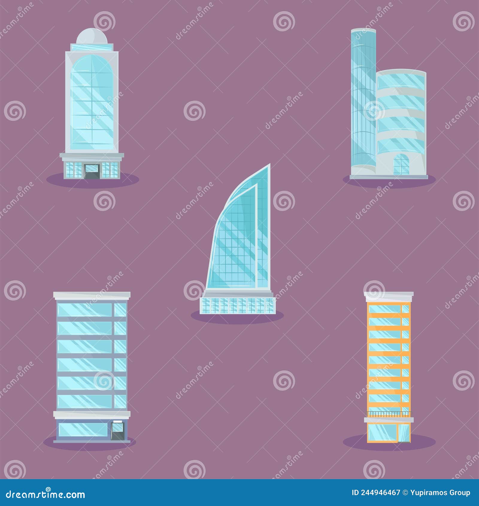 Set of skyscrapers city stock vector. Illustration of buildings - 244946467