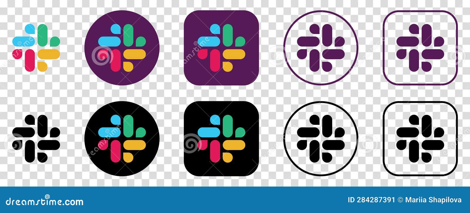 Set of Slack icons editorial photo. Illustration of network - 284287391