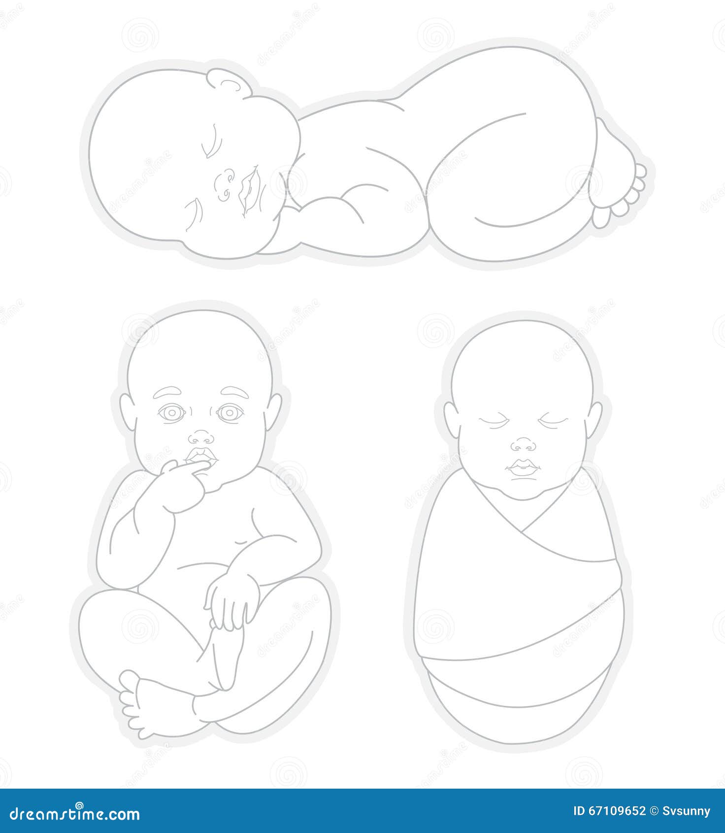 Swaddled Newborn Baby Hand Drawn Outline Doodle Icon. Vector ...