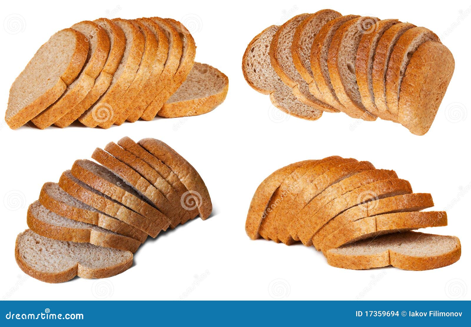 Set of sliced bread stock photo. Image of toast, grain - 17359694