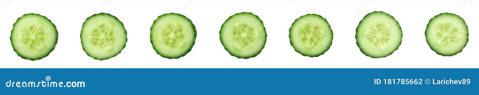 Set of Slices of Cucumber Top View. Isolated on a White Background ...