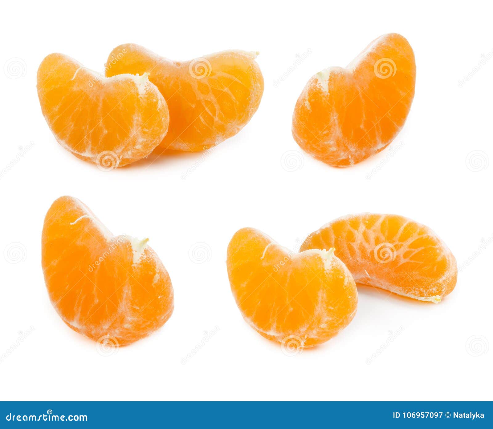 Set Of Slices Of Mandarin Stock Image Image Of Mandarin 106957097