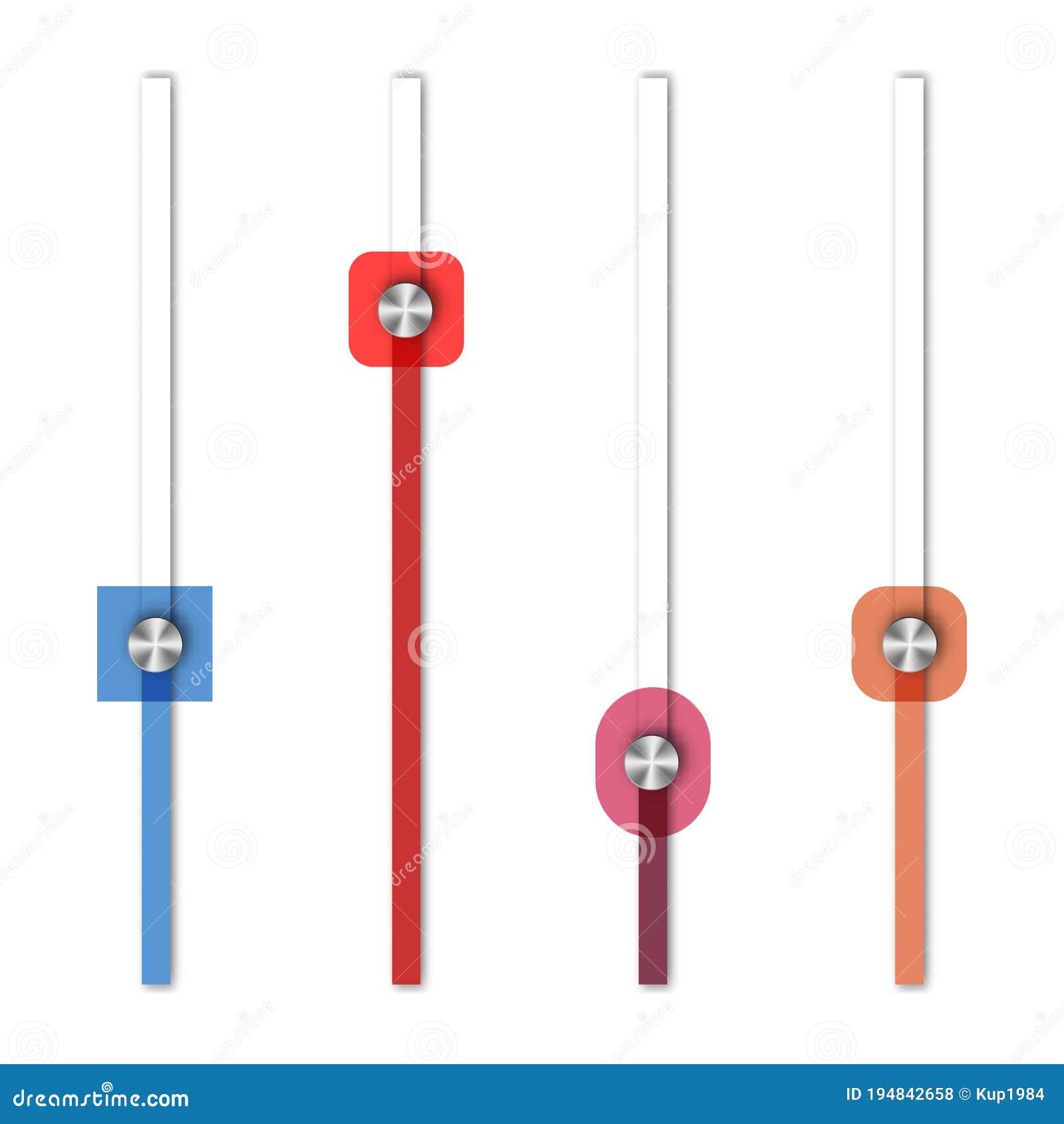 Set of Sliders of Different Shapes, Vector Illustration Stock Vector ...