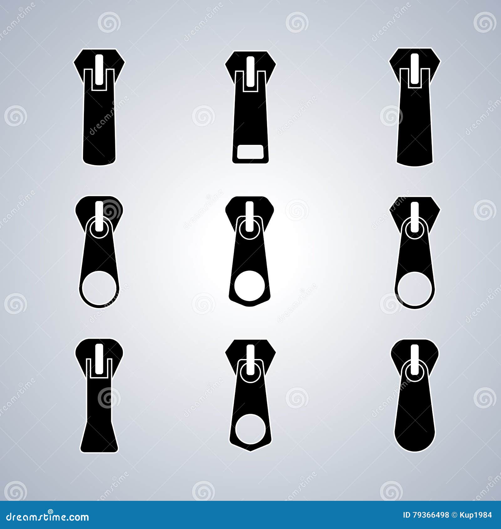 Set of Sliders for Zipper, Vector Illustration. Stock Vector ...