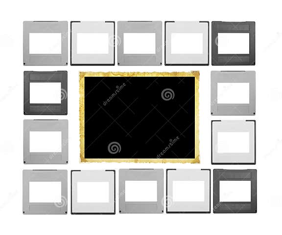 Set of Slides + Picture Frame Stock Illustration - Illustration of ...